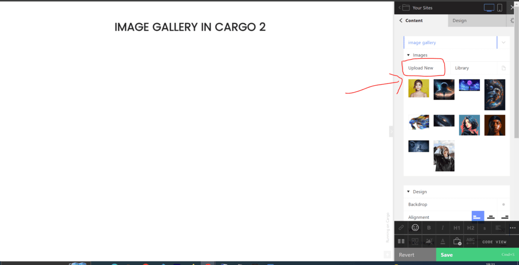 How to add image gallery in Cargo Collective Site - Cargo Site Tutorials