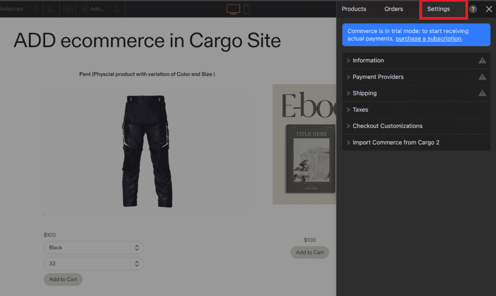 Cargo Site eCommerce shop - Complete Guide - Cargo Site Tutorials