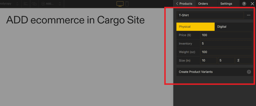 Cargo Site eCommerce shop - Complete Guide - Cargo Site Tutorials